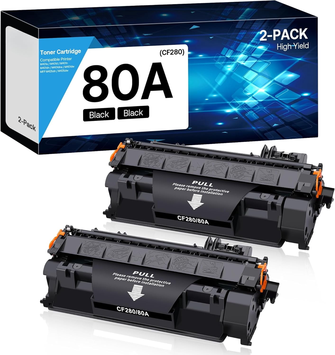 80A Toner Cartridge Black High Yield Compatible for HP 80A CF280X ...