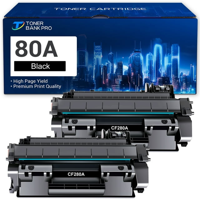 80A Toner Cartridges 2-Pack Compatible for HP 80A 80X CF280A CF280X ...