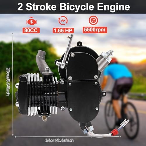 80CC 2 Stroke Engine 1.65 HP Motorized Engine Single Cylinder Bike ...