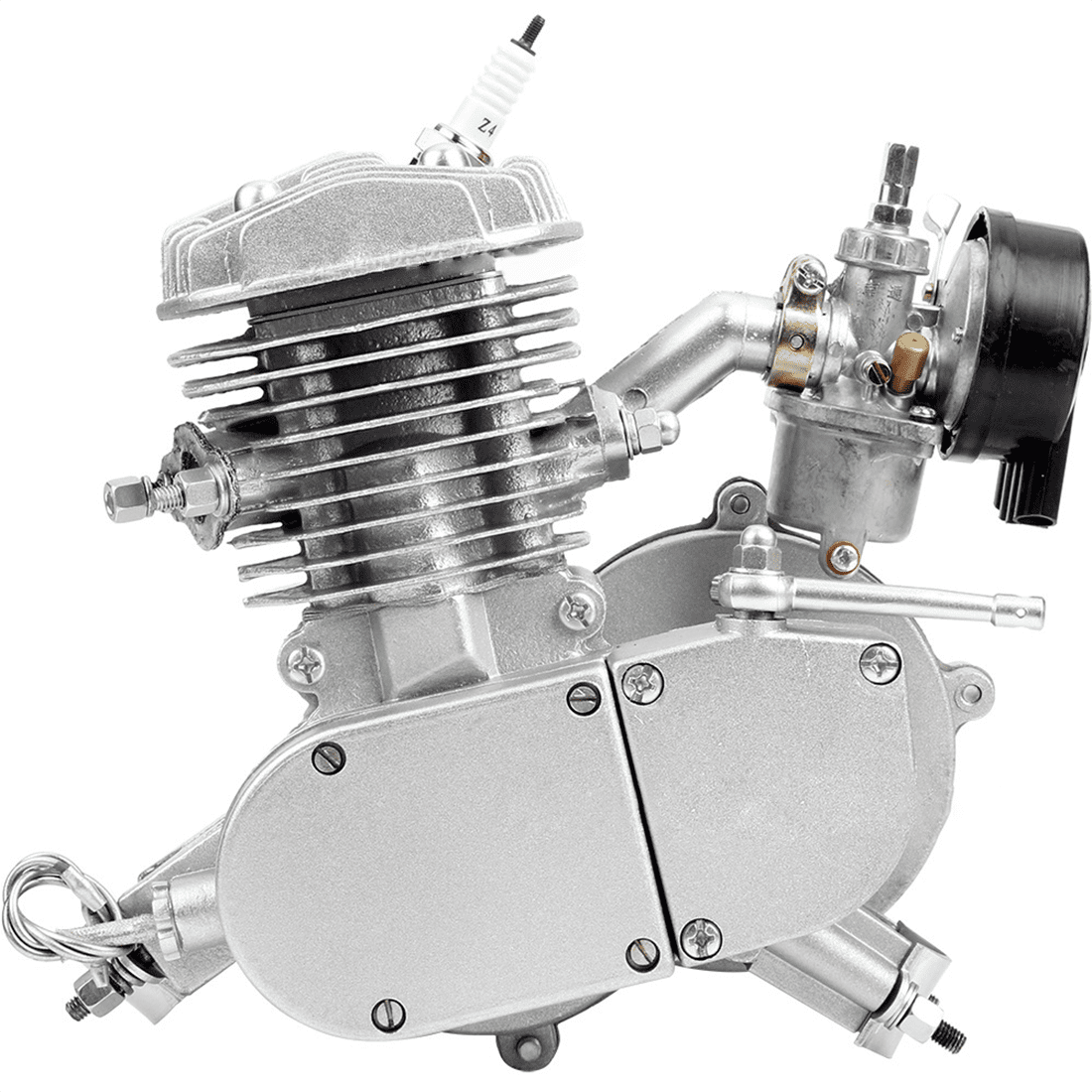 80CC 2-Stroke Single Cylinder Gasoline Engine RTR Silver Mini Motor for ...