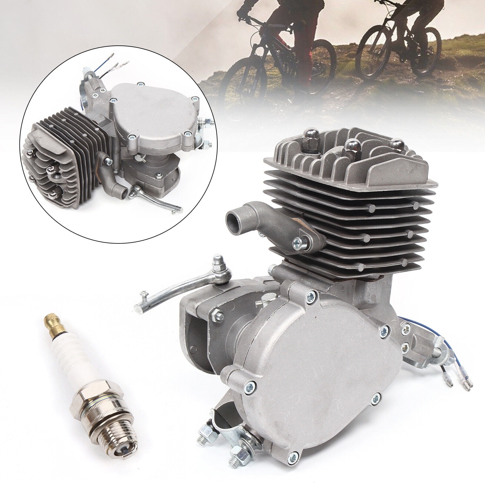 80CC Bicycle Engine Motor, 2-Stroke Bicycle Engine Single Cylinder for ...