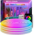 80FT Neon Rope Lights,Flexible Rope Light Control with App/Remote ...
