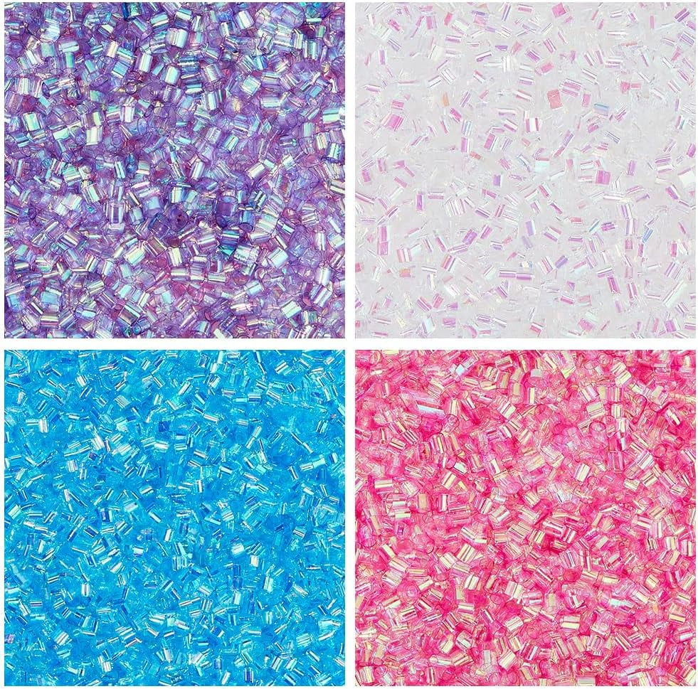 80G 4 Colors Crispy Bingsu Beads Iridescent Soft Straw Tube Beads 3D ...