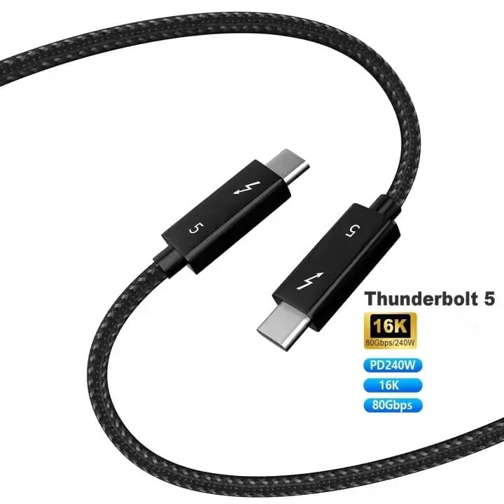 80Gbps Thunderbolt 5 Cable [Prime Braided], up to 120Gbps Bandwidth for 16K, Dual 8K/6K, 240W ...