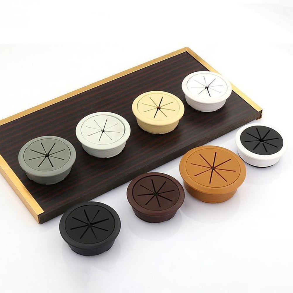 80MM Desk Cord Grommet Wire Hole Cover Line Outlet Port Threading Box ...