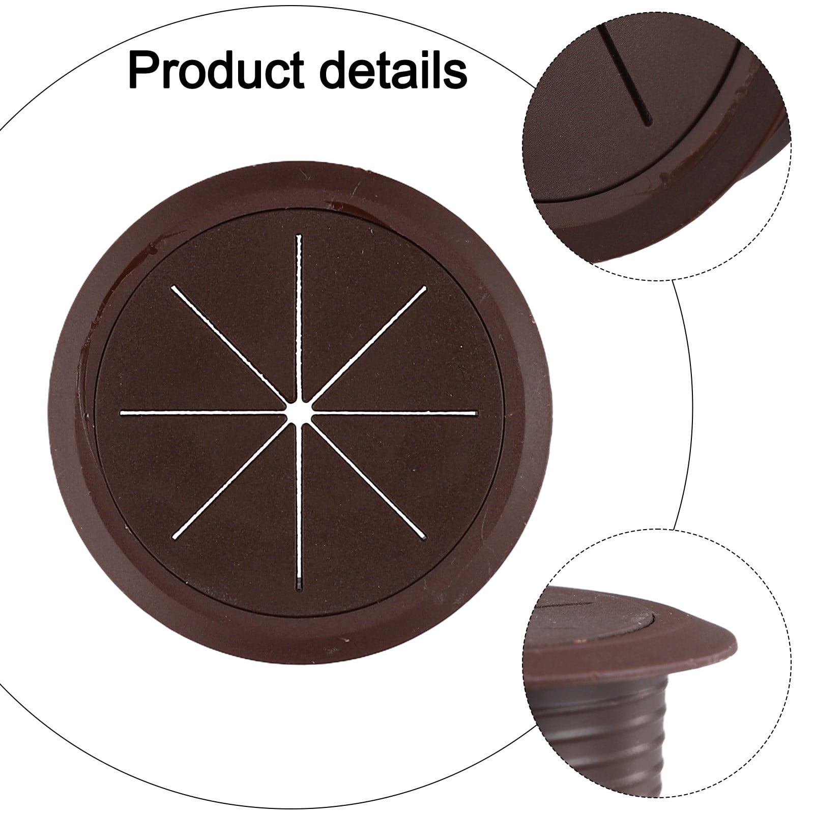 80MM Desk Cord Grommet Wire Hole Cover Line Outlet Port Threading Box ...