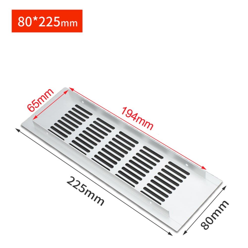 80Mm Aluminium Rectangular Cabinet Wardrobe Air Vent Grille Ventilation ...