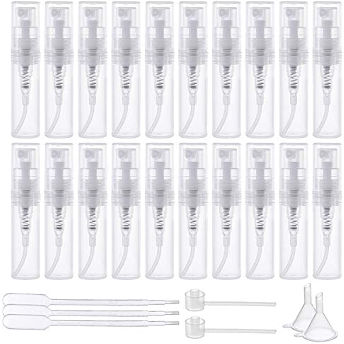 80PCS 2ml Mini Plastic Clear Spray Bottles Perfume Mouthwash Atomizers ...