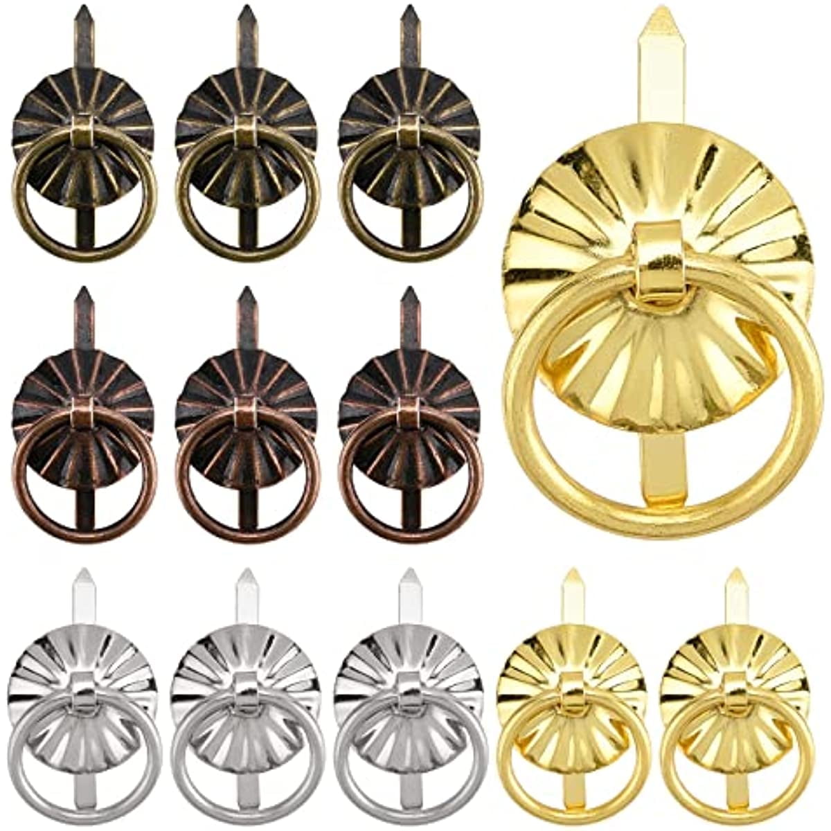 80PCS 4 Colors Metal Brad Fasteners with Pull Rings Mini Brad Paper ...