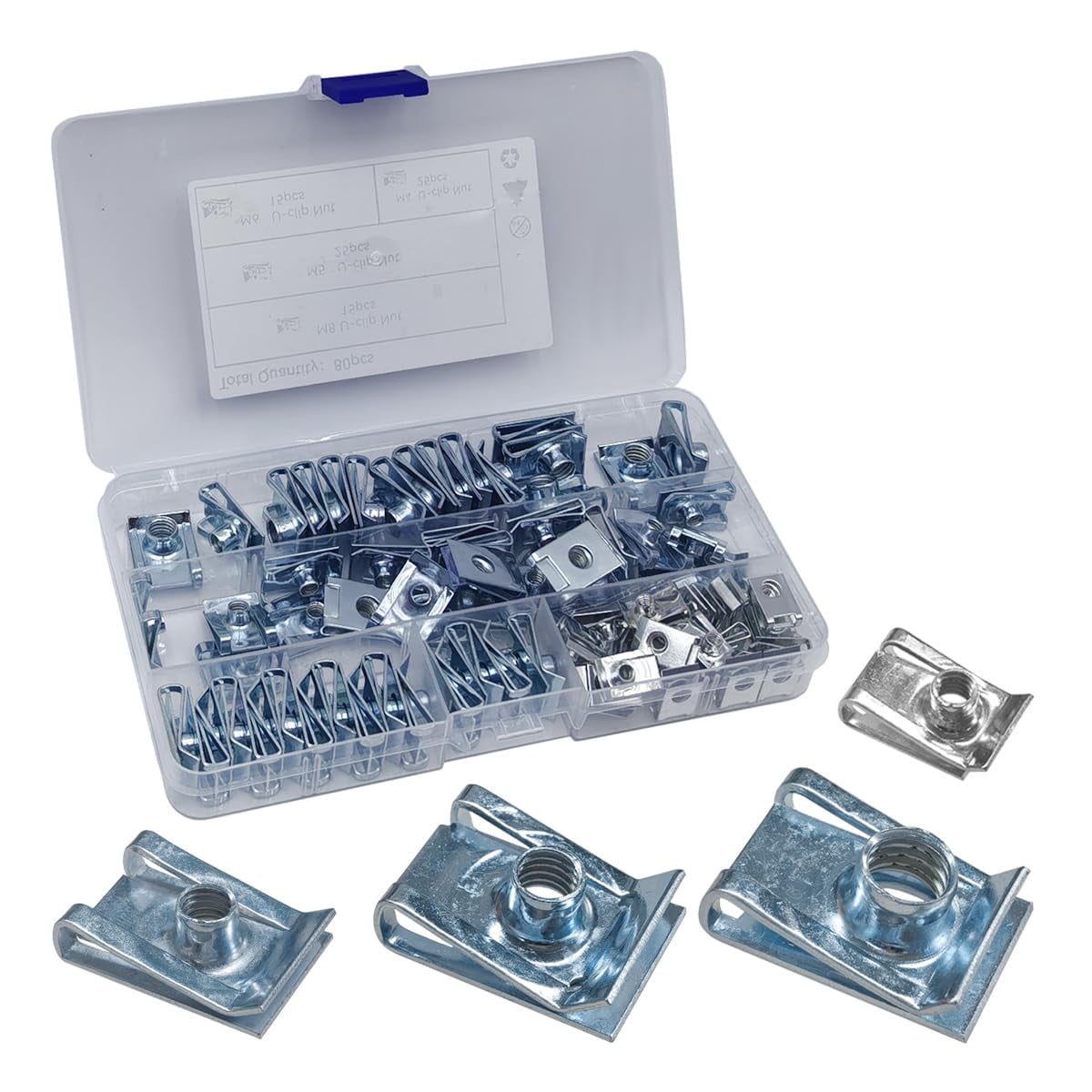 80PCS 4 Sizes Auto RRF12 Car U-Clip Kit, M5 M6 M8 U Nut Clips for Car ...