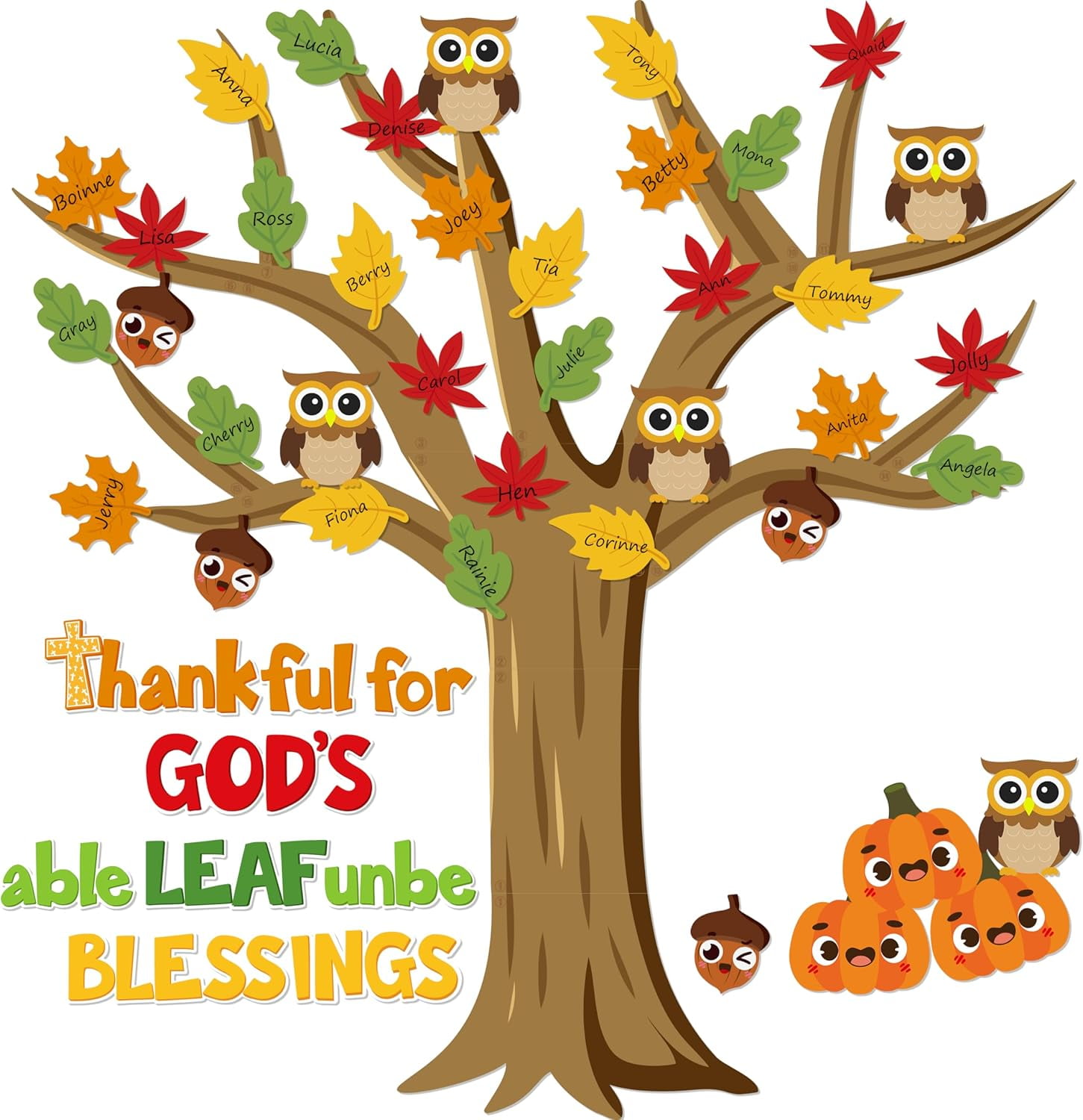 80PCS Fall Thankful for God’s Unbeleafable Blessings Cutouts for ...
