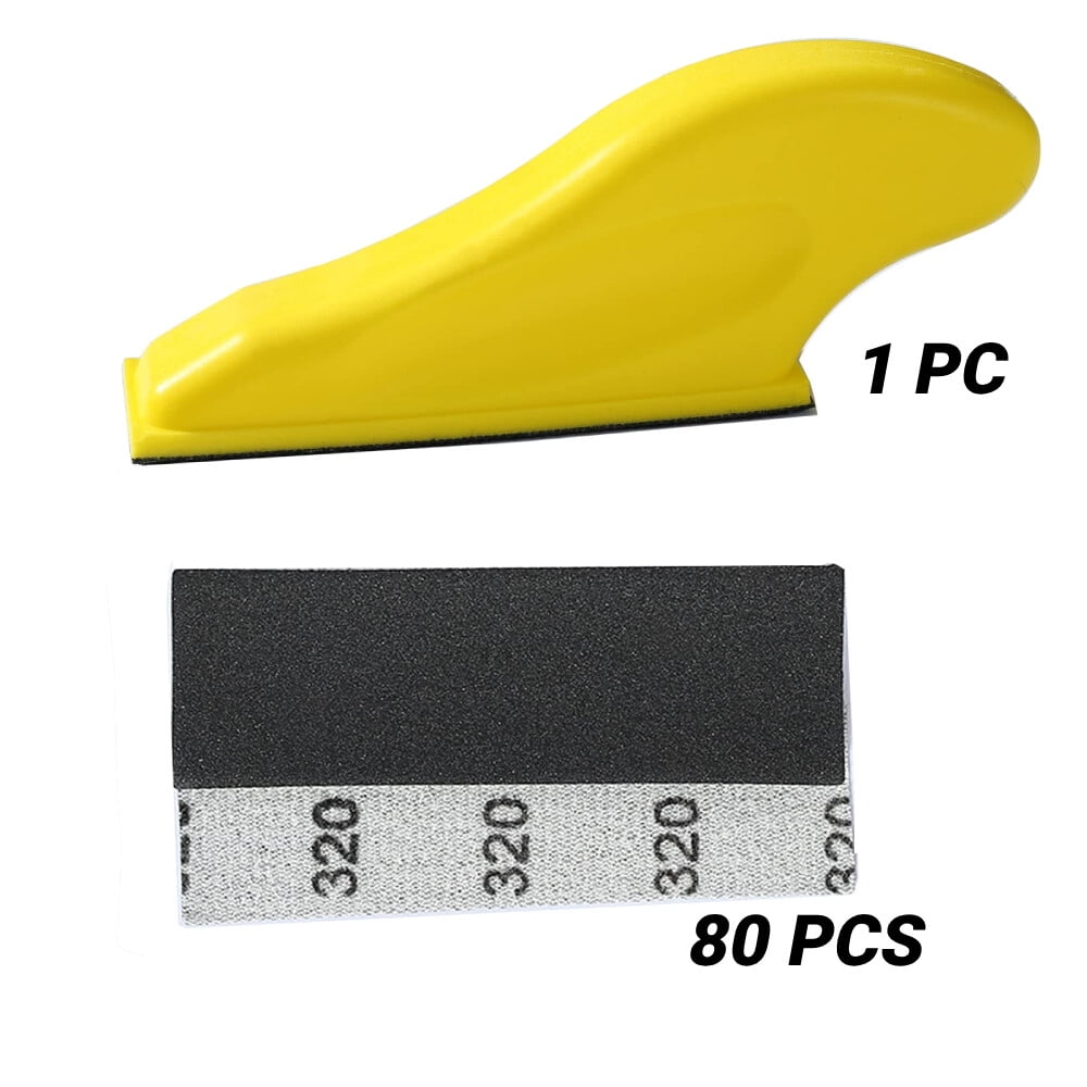 80PCS Micro Detail Sander Paper, Mini Hand Sanding Block 3.5”x 1”, 320 ...