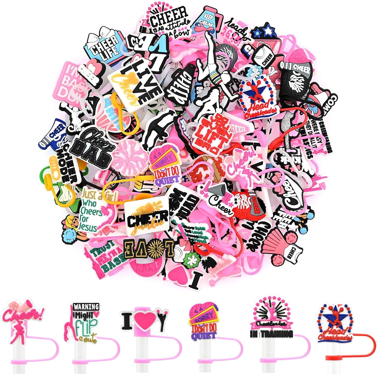 80Pcs 0.4in/10mm Straw Covers Cap for Stanley Cup 20 30&40 Oz Cup, Pink ...