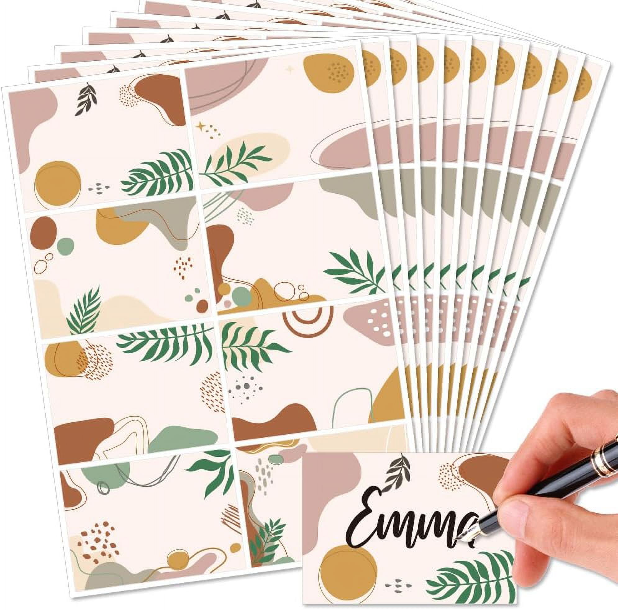 80Pcs/10 Sheets Boho Name Tags Stickers 3.3x2.4 Inch Self Adhesive Name ...