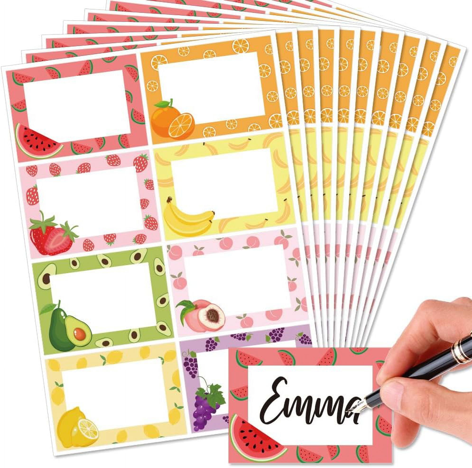80Pcs/10 Sheets Fruit Name Tags Stickers 3.3x2.4 Inch Self Adhesive ...