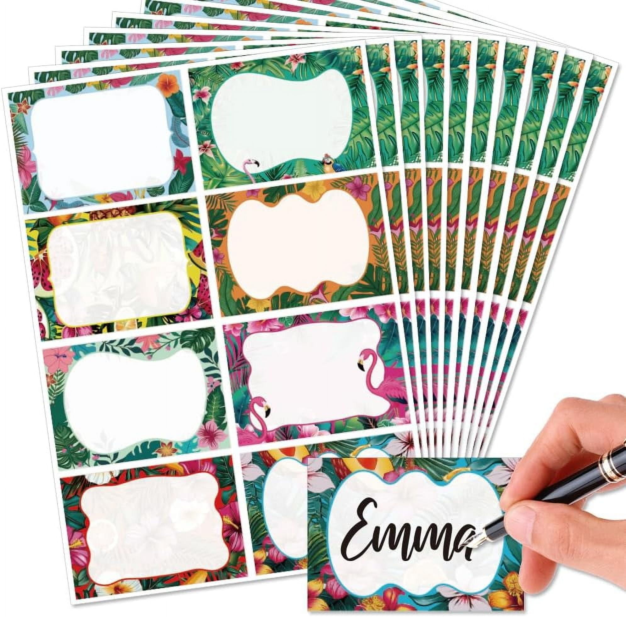 80Pcs/10 Sheets Plants Theme Name Tags Stickers 3.3x2.4 Inch Self ...