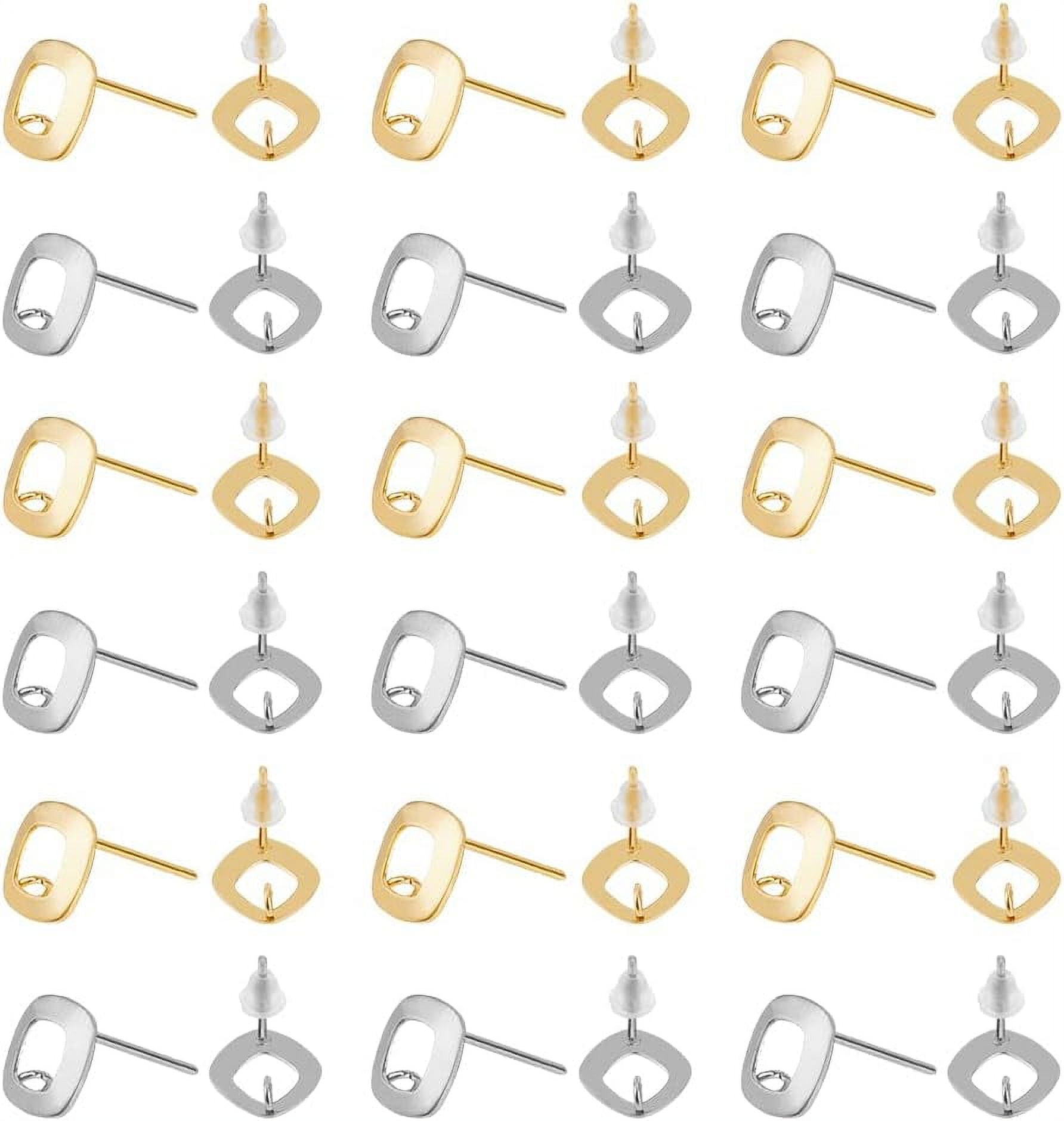 80Pcs 2 Colors Hollow Rhombus Stud Earring Geometric Minimalist Ear ...