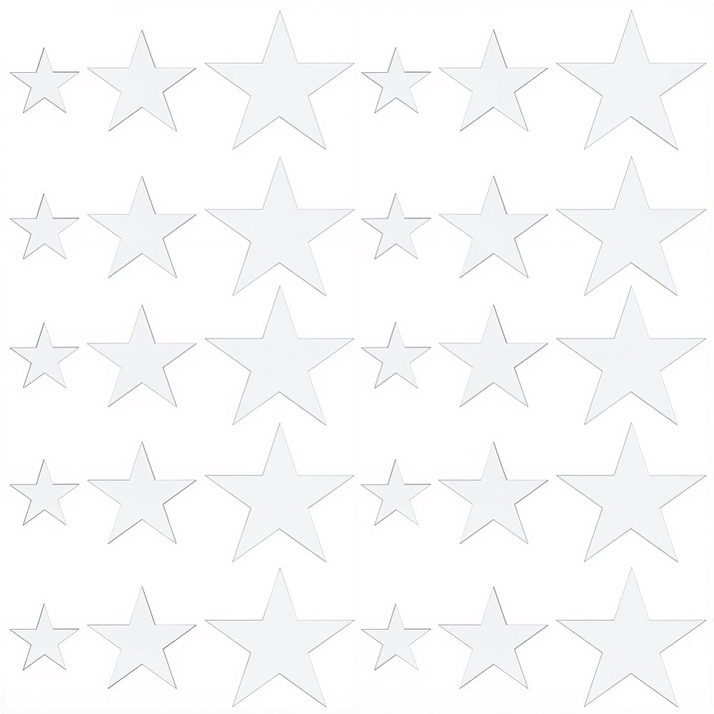 80Pcs 3 Sizes Silver Stars Acrylic Mirror Wall Stickers with Adhesive ...
