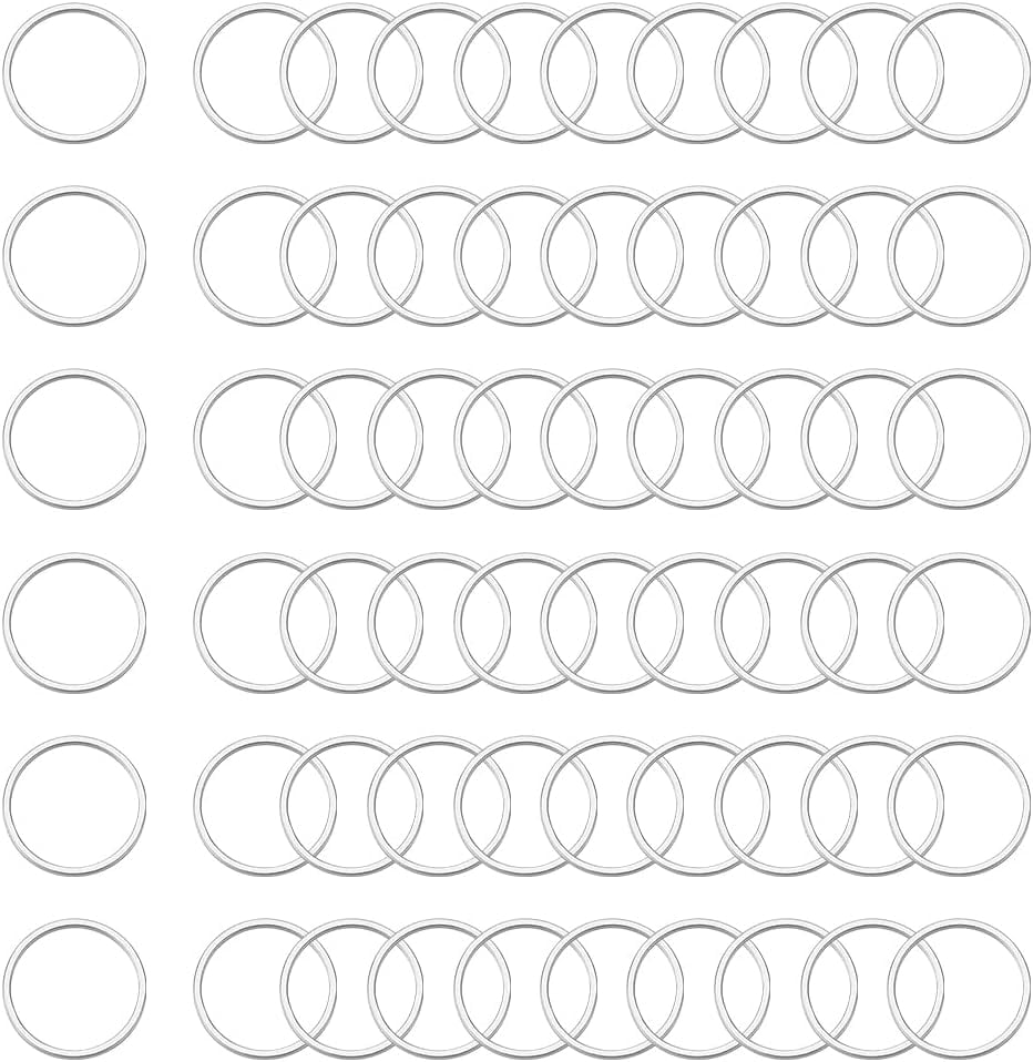 80Pcs 304 Stainless Steel Linking Rings 14mm Round Ring Hollow Ring ...