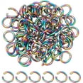 80Pcs 304 Stainless Steel Open Jump Rings Rainbow Color 3.5x0.5mm Inner ...