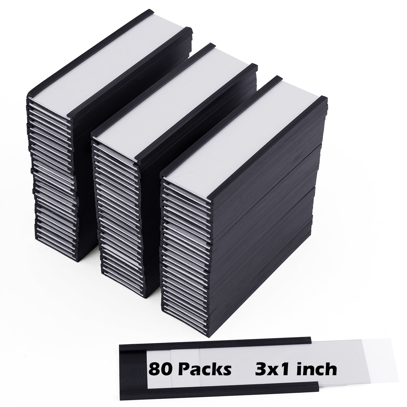 80Pcs 3x1 inch Magnetic Label Holders, C Channel Magnet Label Card ...