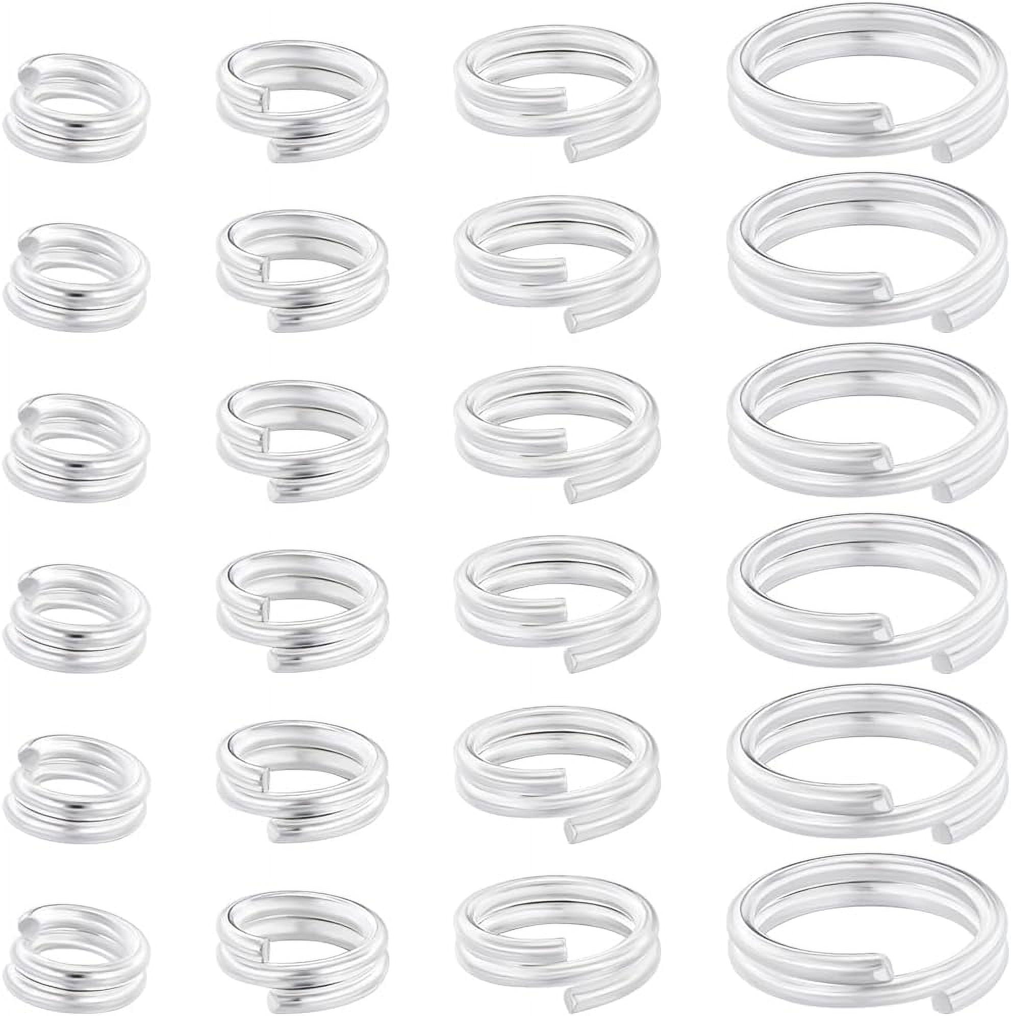 80Pcs 4/5/6/8mm Double Loops Jump Rings 925 Sterling Silver Plated ...