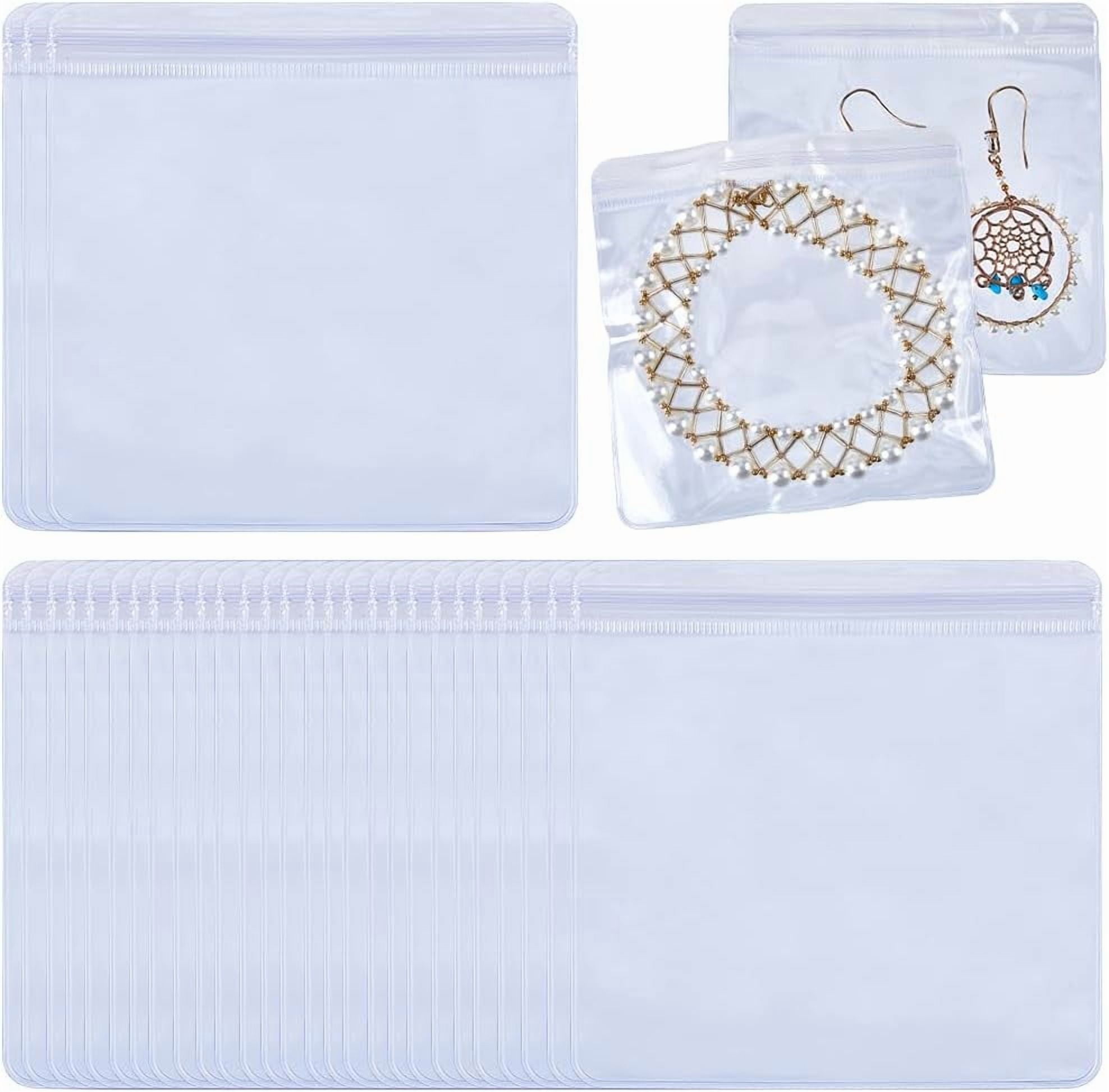 80Pcs 4.72 x 4.72 Inch PVC Self Seal Jewelry Bags Resealable Plastic ...
