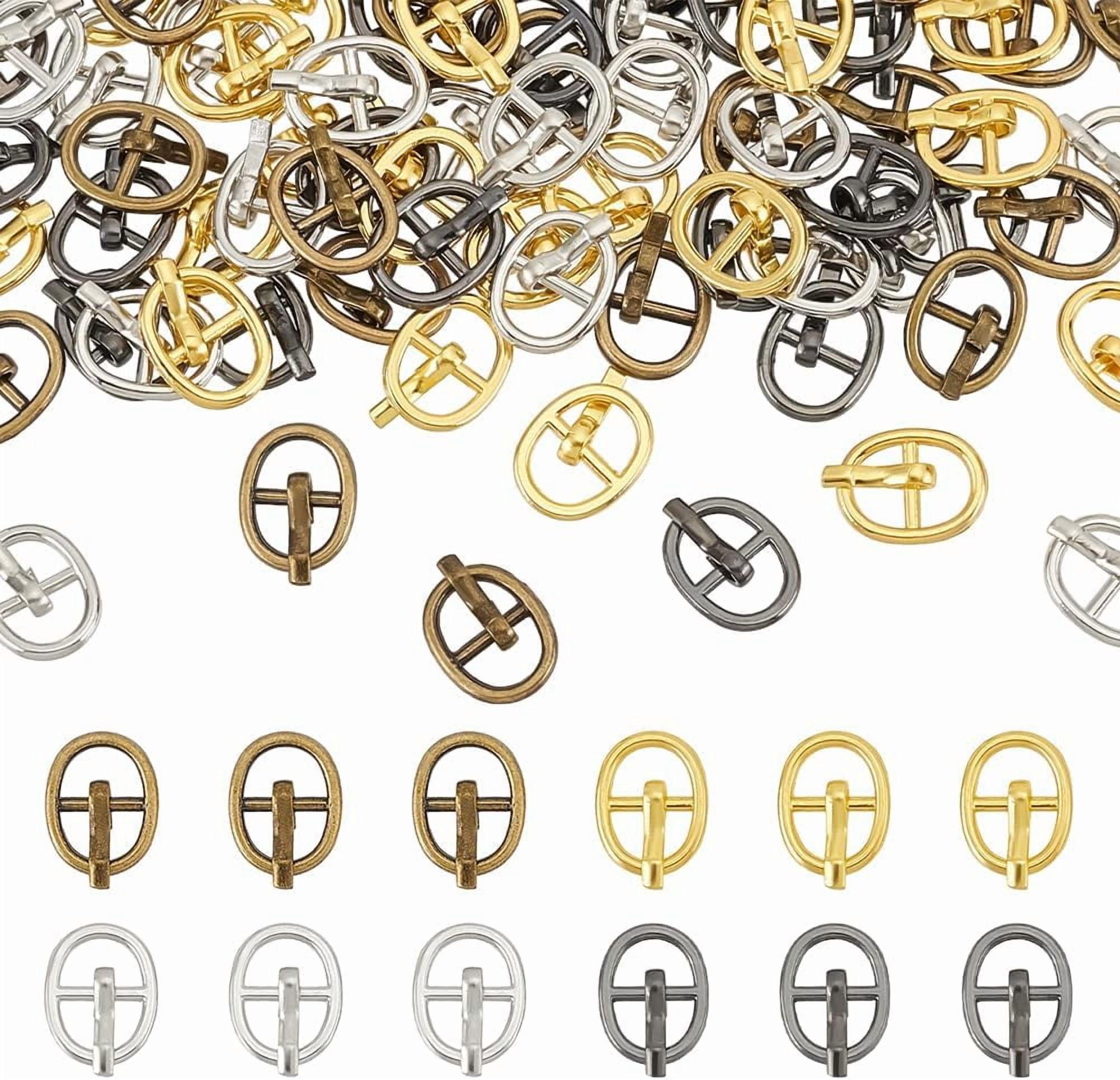 80Pcs 4 Colors Oval Alloy Buckle for Making Mixed Color 10.5x8x3mm ...