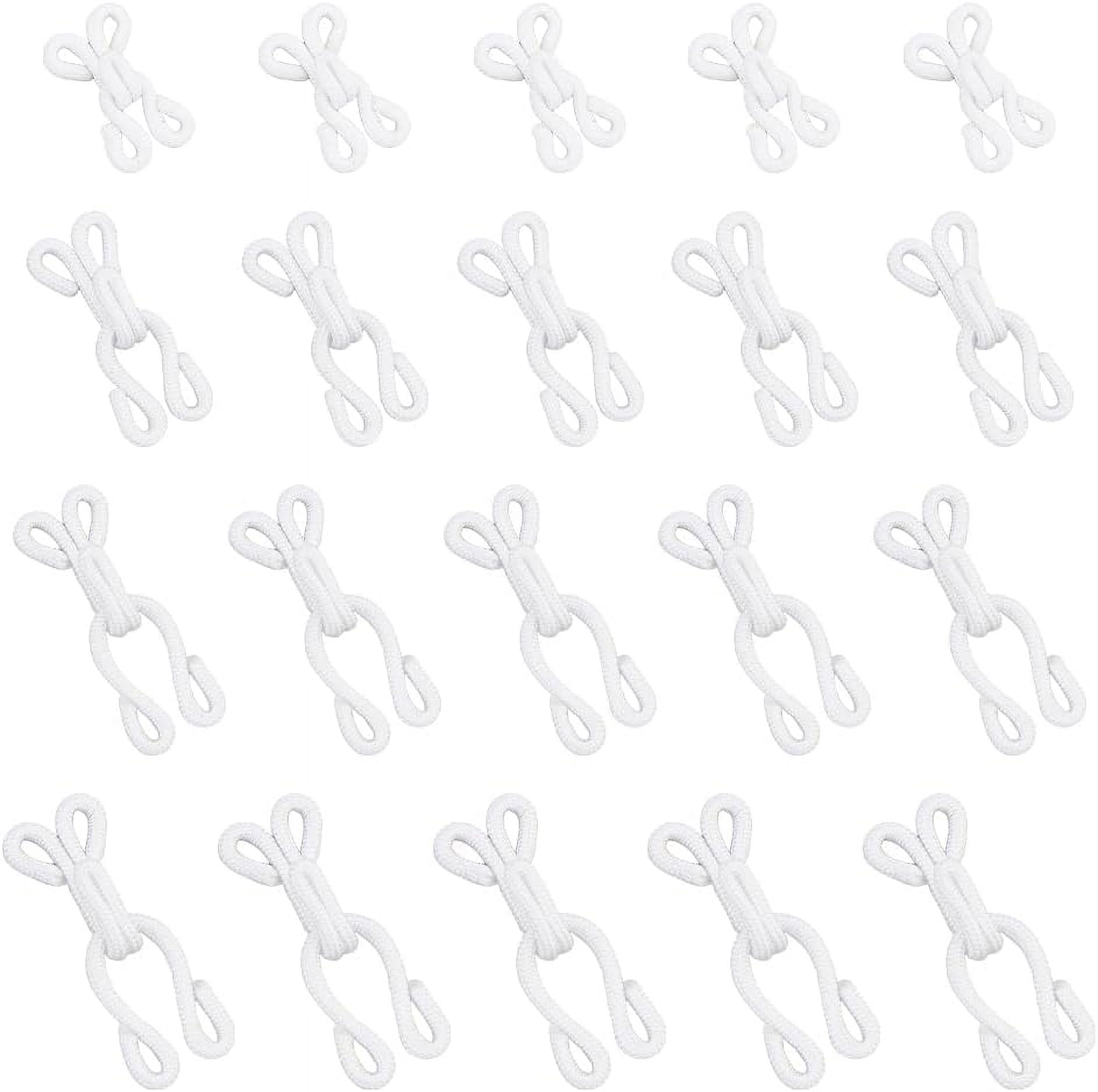 80Pcs 4 Sizes Covered Sewing Hooks and Eye Closure White Sewing Hidden ...