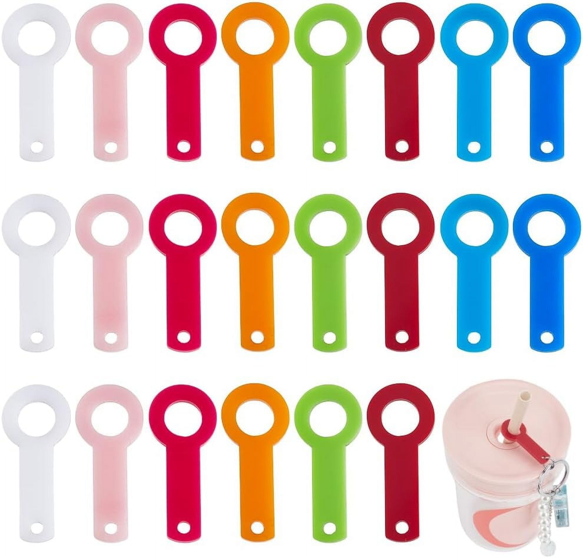 80Pcs 8 Colors Acrylic Tumbler Straw Charm Blanks Blank Straw Toppers ...