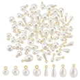 80Pcs 8 Styles Plastic Imitation Pearl Pendants with Alloy Loops Golden ...