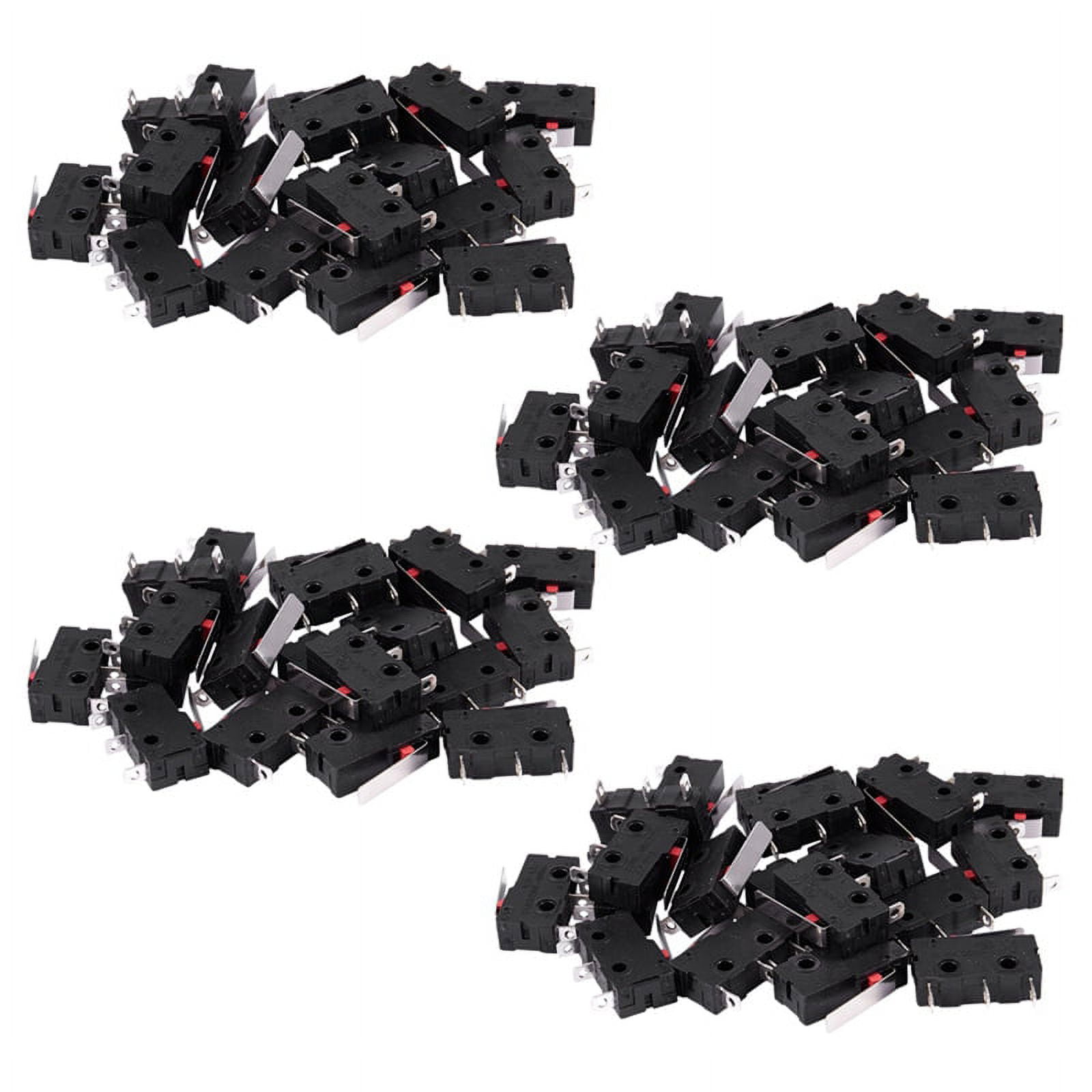 80Pcs AC 125V 250V 5A SPDT 3-Pin Momentary Plastic Limit Switch Black ...