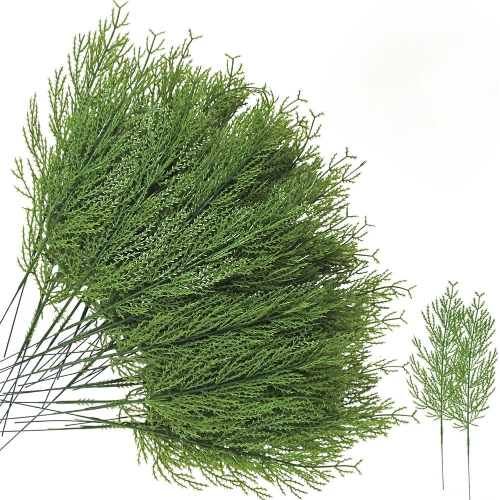 80Pcs Artificial Pine Sprigs Green Faux Greenery Stems, Fake Christmas ...