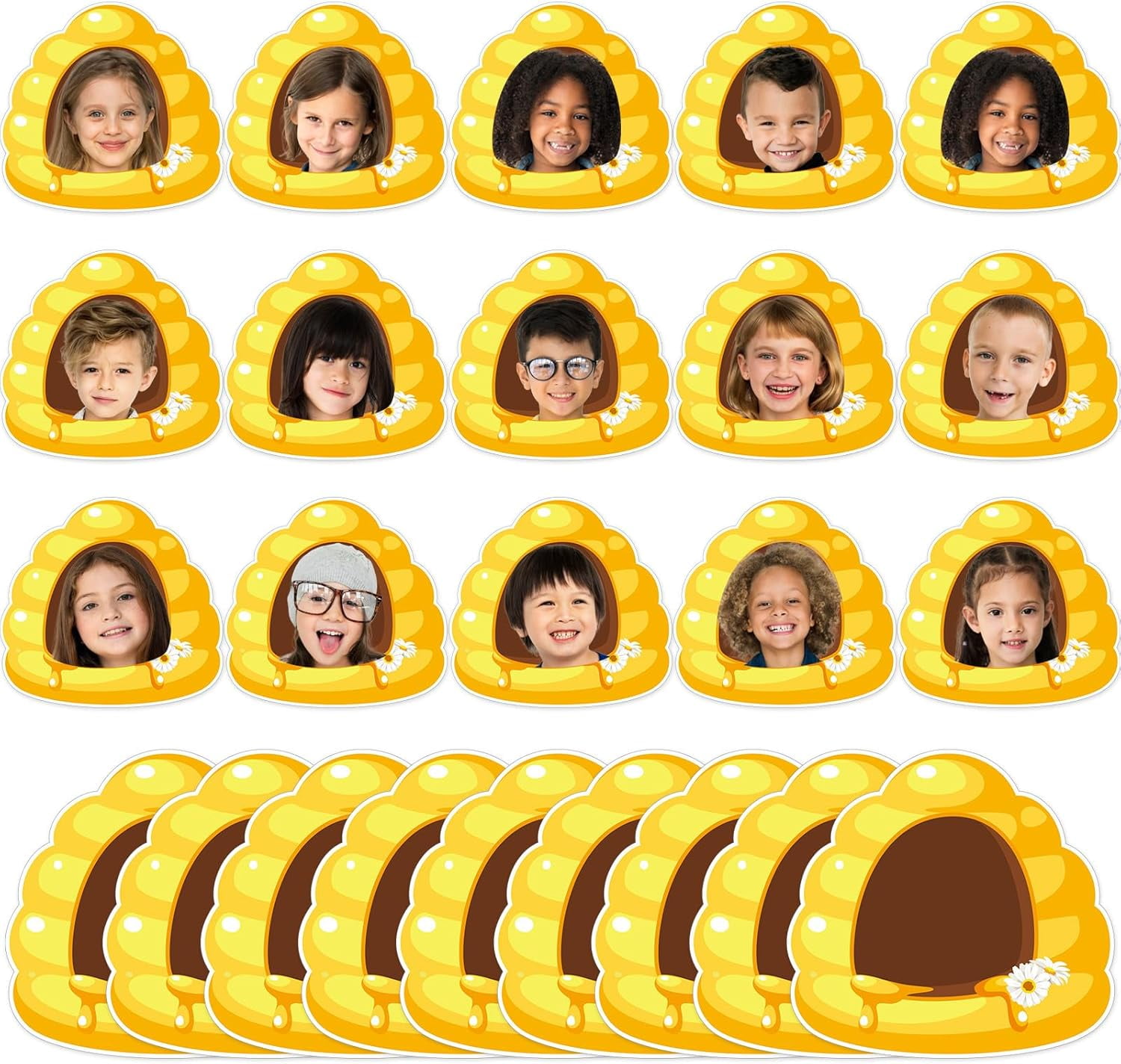 80Pcs Bee Hive Cutouts Summer Honey Bee Hive Decorations Bulletin Board ...