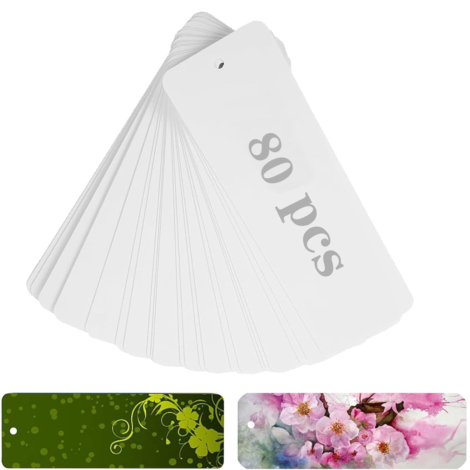 80Pcs Blank White Paper Card Bookmarks, Blank Bookmarks Set, Book ...