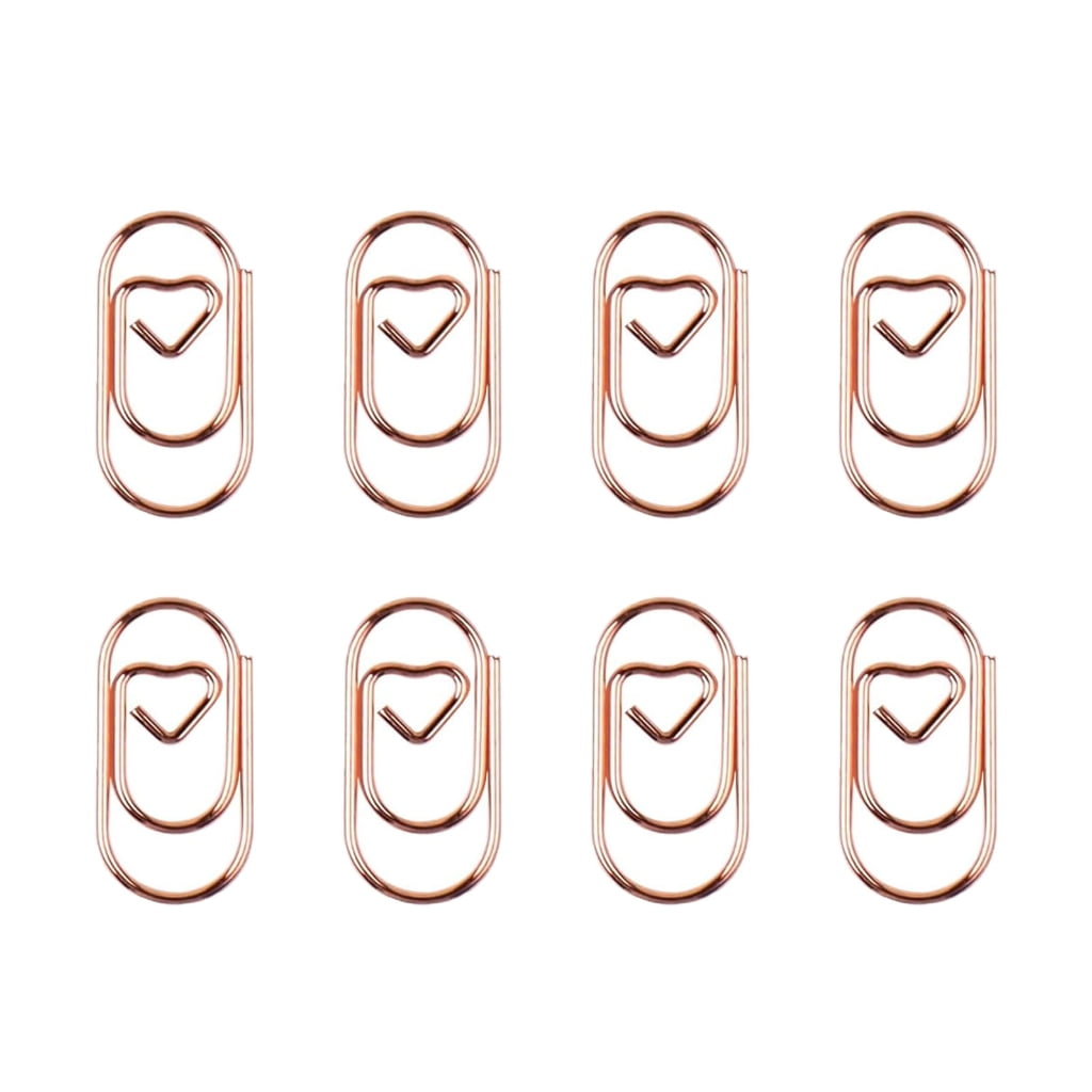 80Pcs Colorful Heart Paper Clip 20mm Small Metal Paperclip File Holder ...