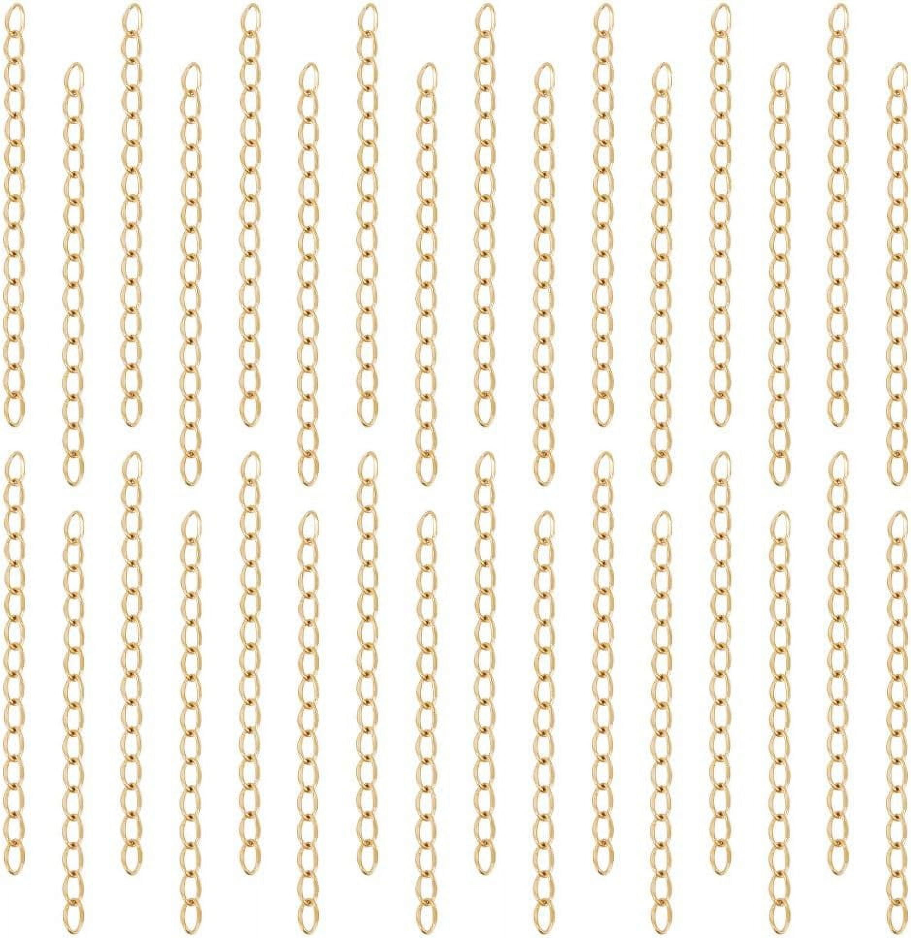 80Pcs Curb Chain Extension 45~52mm End Chains Stainless Steel Extension ...