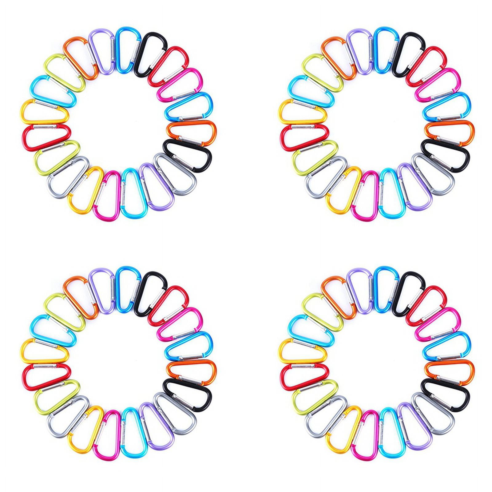 80Pcs D-Ring Locking Carabiner Keychain Spring Clip Lock Carabiner Hook ...