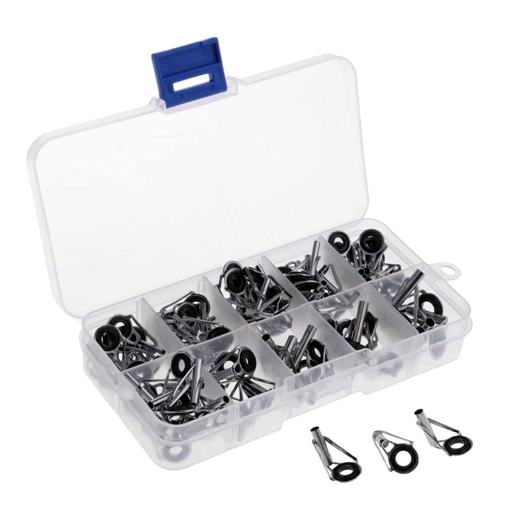80Pcs Fishing Rod Guide Repair Tip Tops Replacement Eyes Eyelets ...