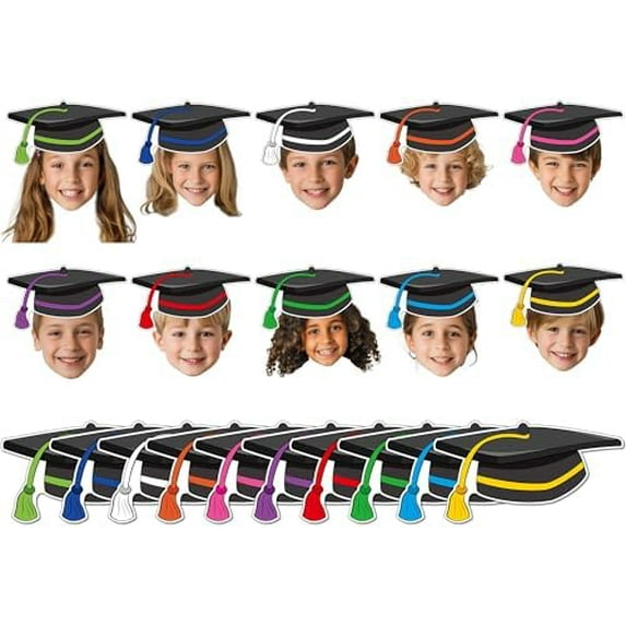 80Pcs Graduation Hat Cutouts Graduation Cap Decorations Bulletin Board ...