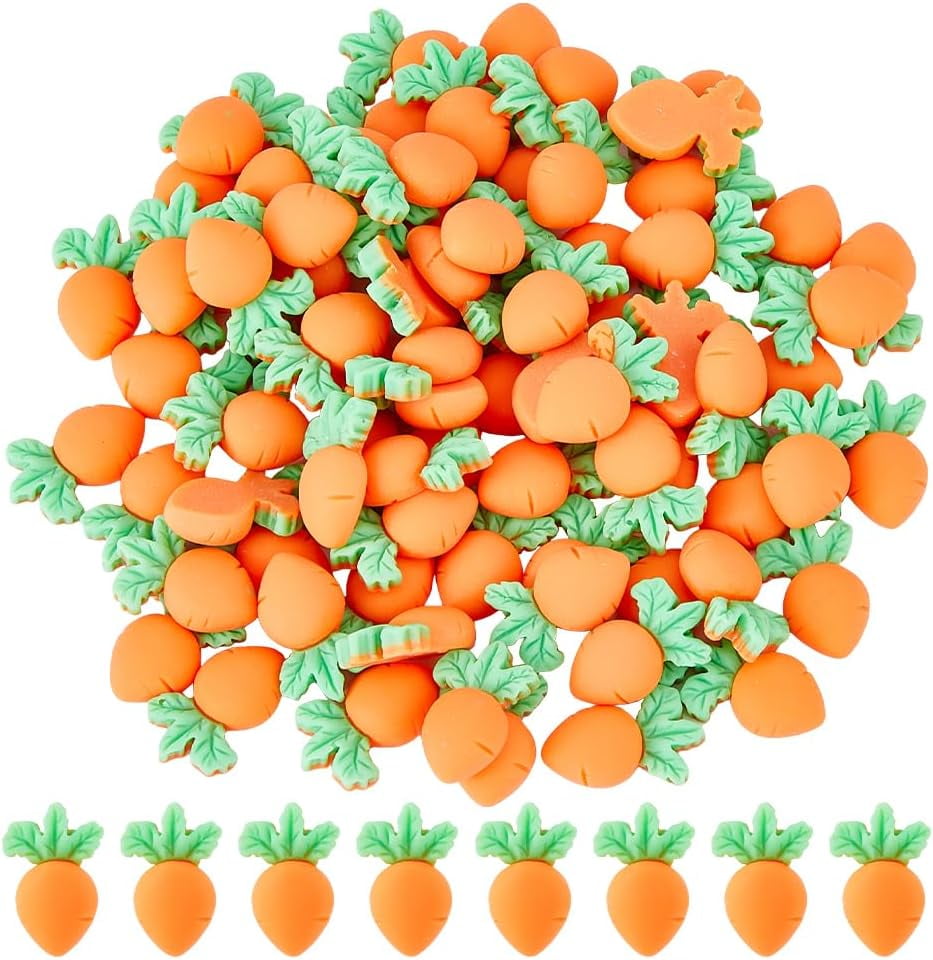 80Pcs Mini Carrot Cabochons Resin Easter Carrot Embellishments ...