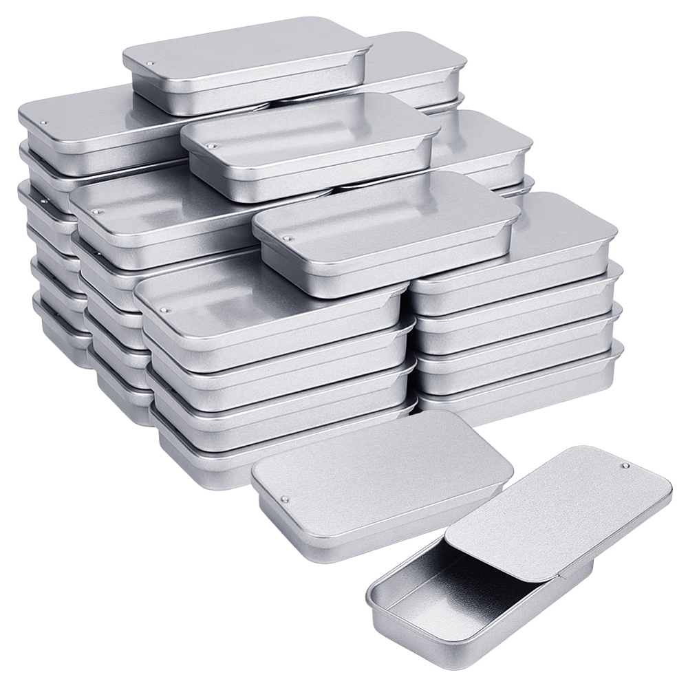 80Pcs Mini Metal Tin Box Containers Small Slide Top Boxes with Lids ...