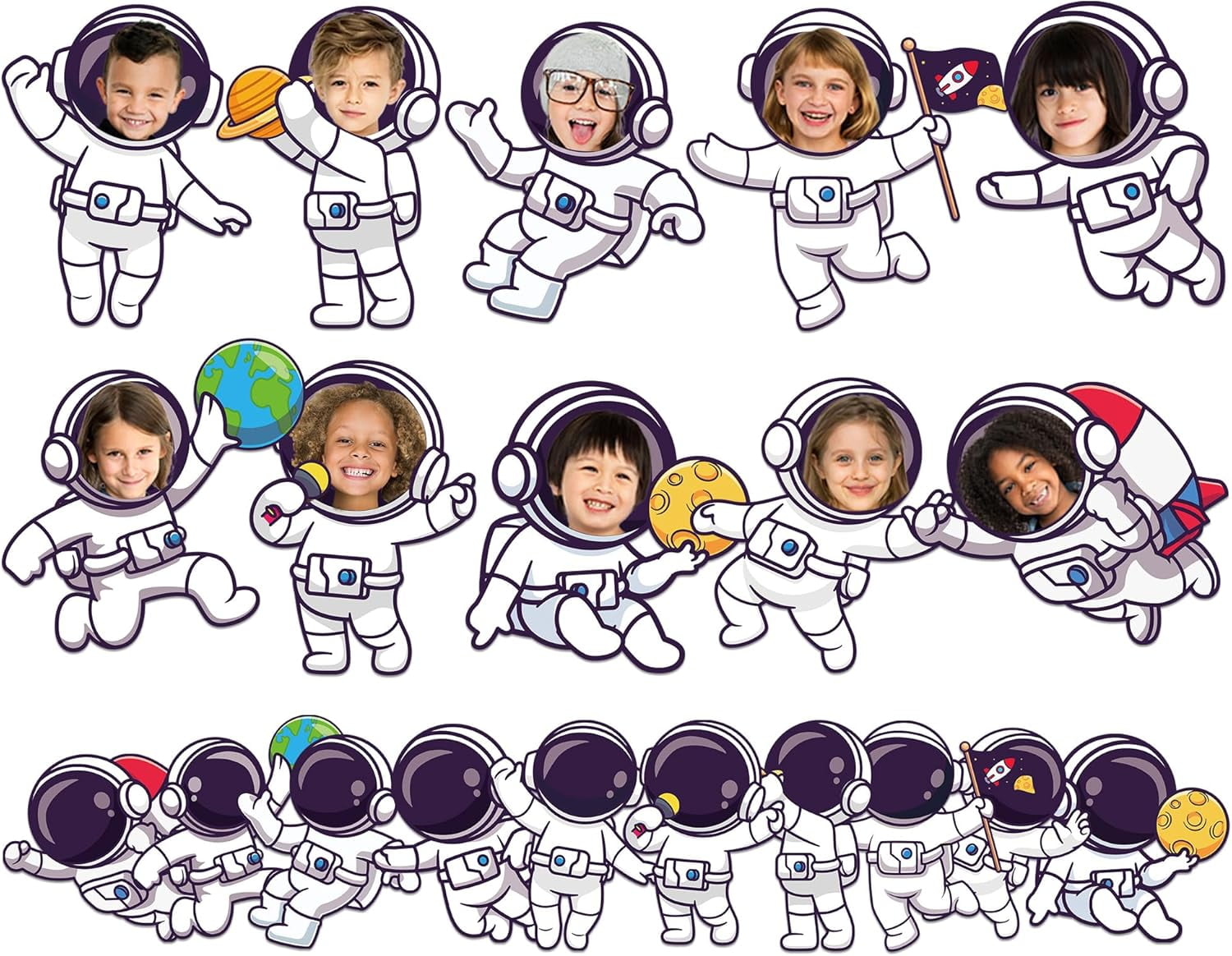 80Pcs Outer Space Cutouts Back to School Decorations Bulletin Board ...