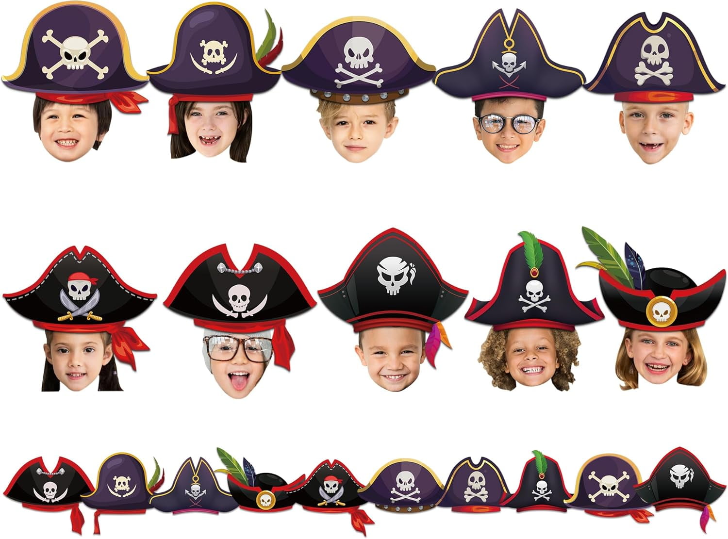 80Pcs Pirate Cutouts Adventure Decorations Bulletin Board Skull Hat ...