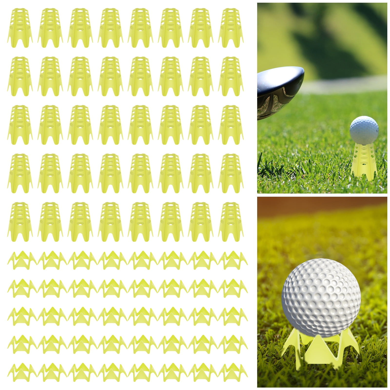 80Pcs Plastic Golf Tees Practice Golf Simulator Tees Portable Golf Mat ...