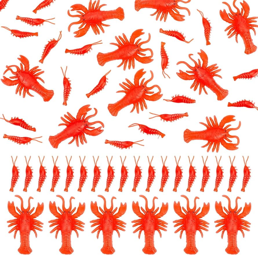 80Pcs Rubber Lobster Models Fake Crawfish Decorations Artificial ...