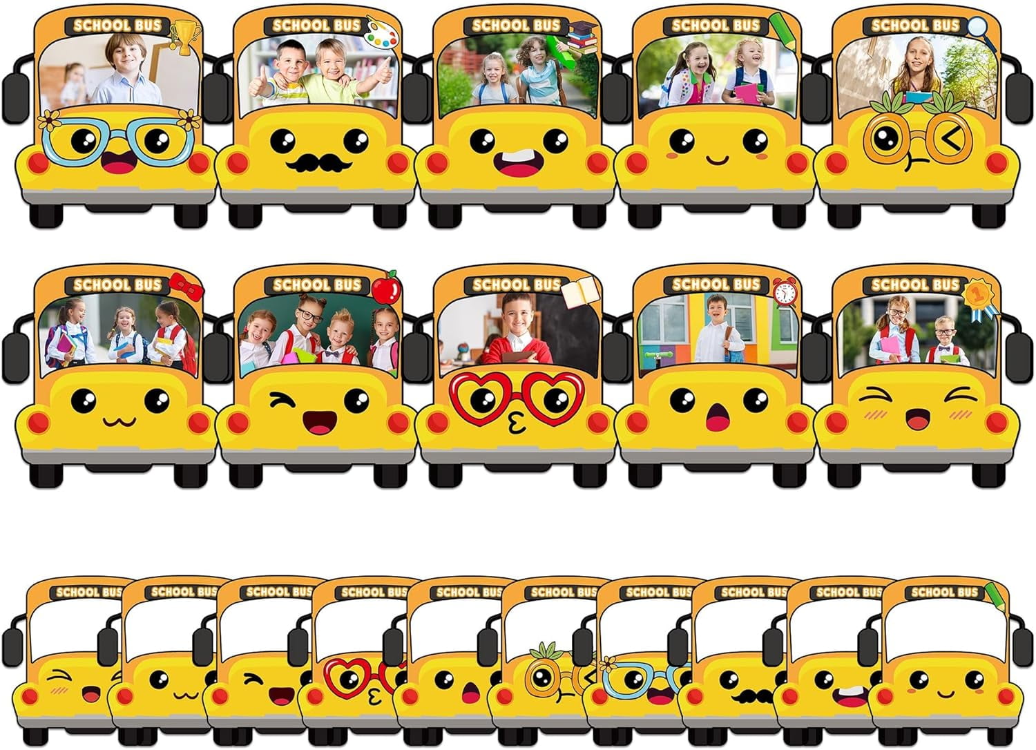 80Pcs School Bus Cutouts Back to School Decorations Bulletin Board ...