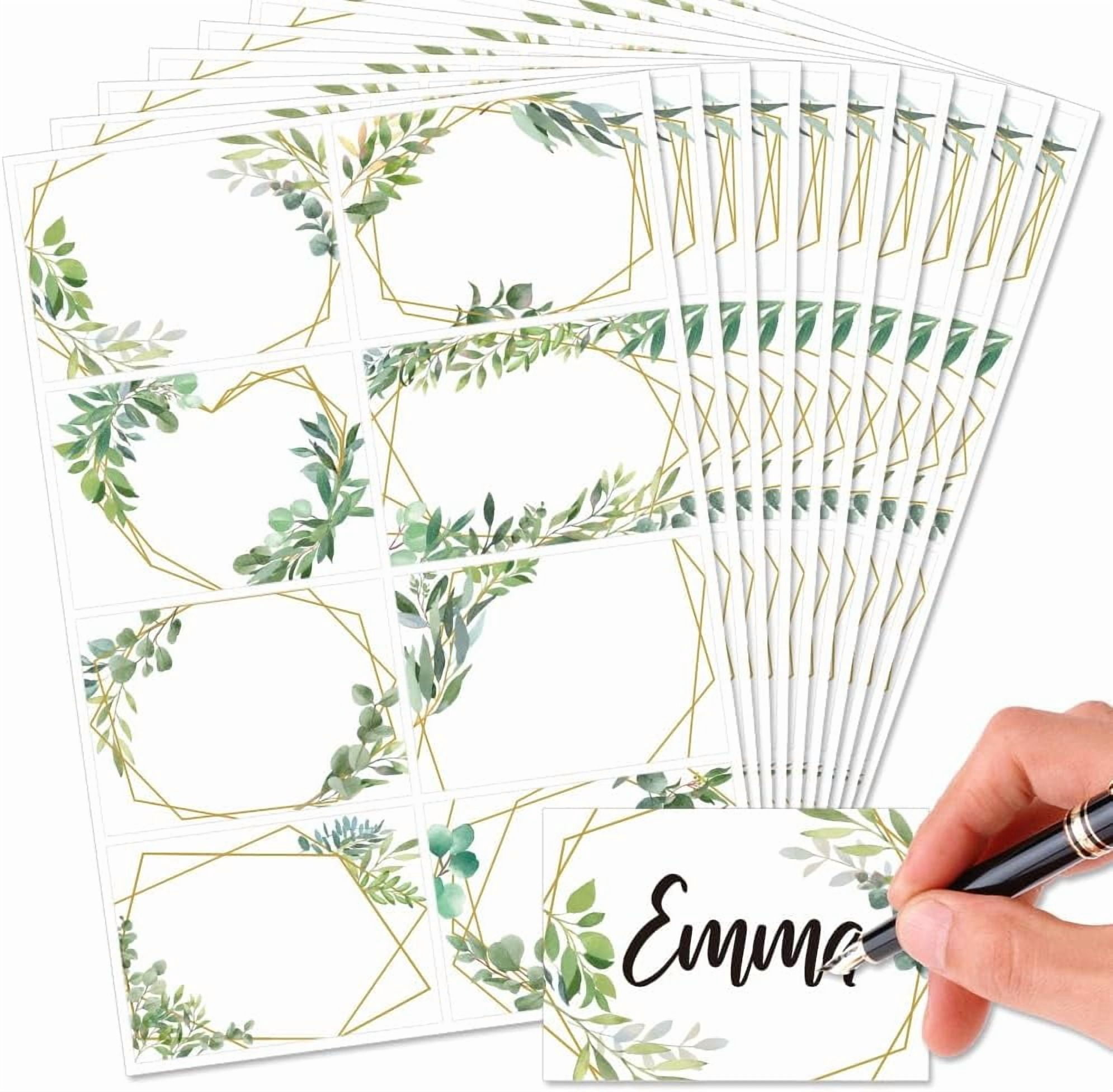 80Pcs Self Adhesive Name Tags Sticker 3.3x2.4 Inch Waterproof Blank ...