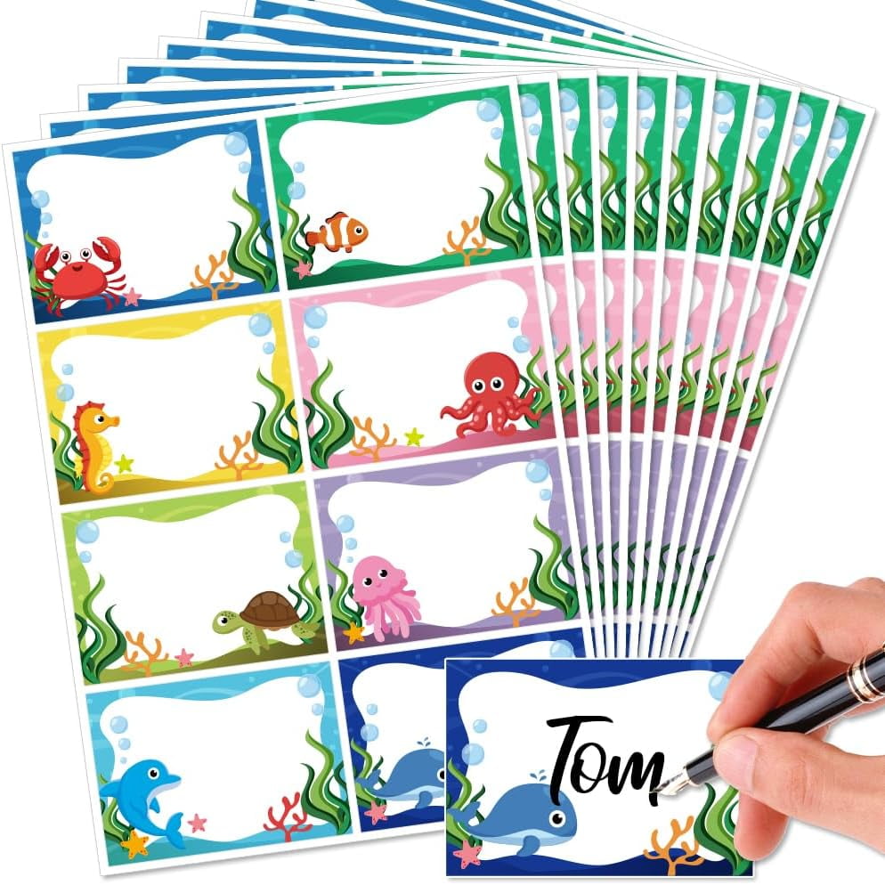 80Pcs Self Adhesive Name Tags Sticker 3.3x2.4 Inch Waterproof Blank ...