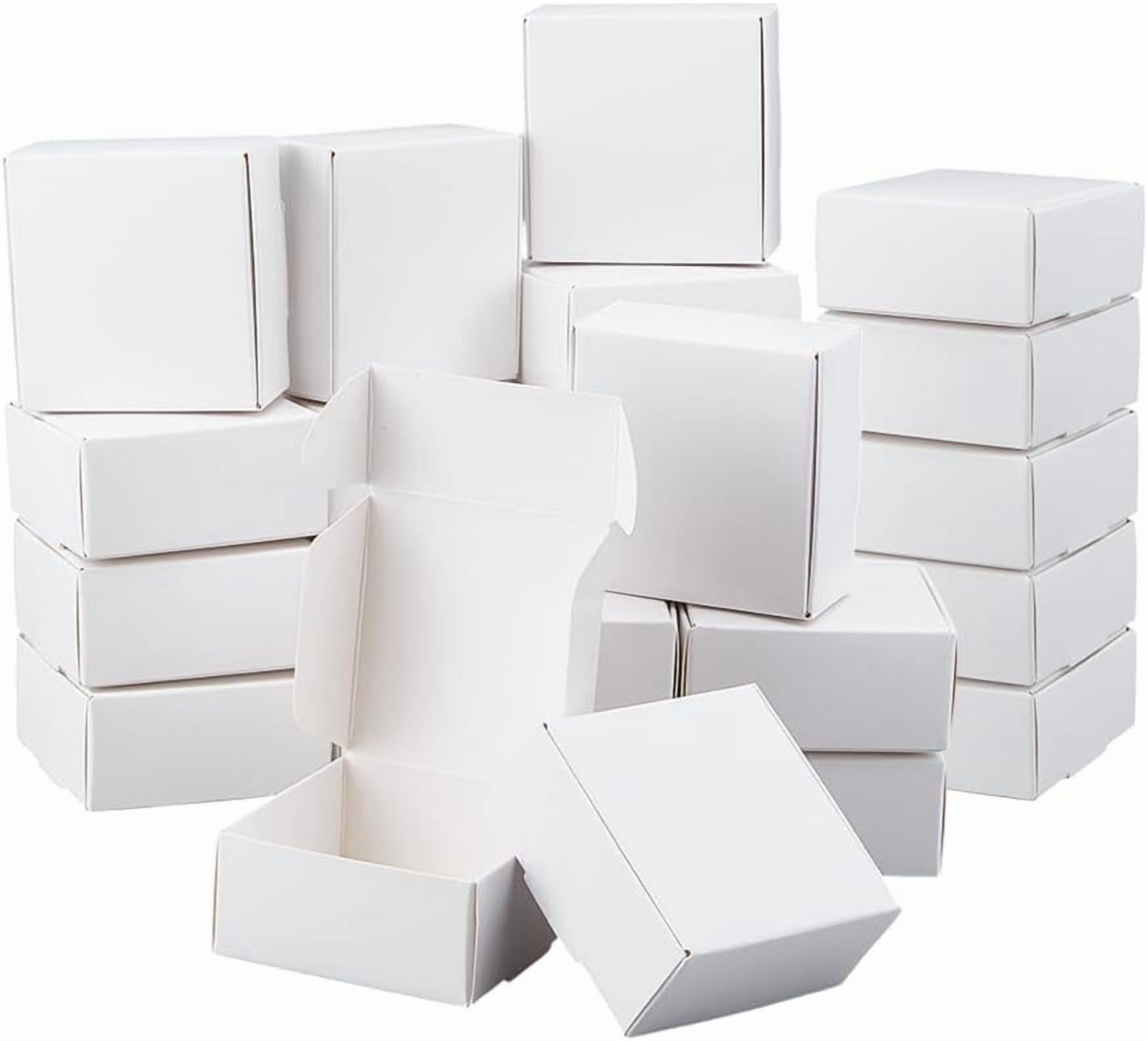 80Pcs Small Cardboard Boxes 2.6x2.6x1.2 Inch Square Jewelry Kraft Box ...